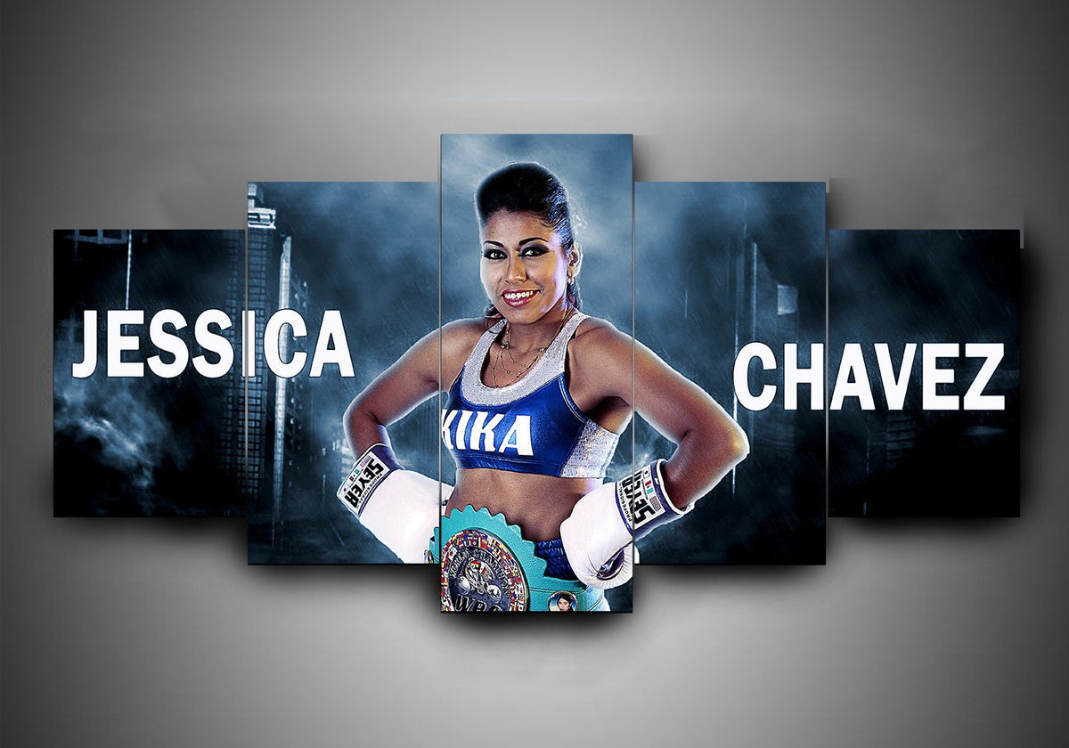 Tableau boxe Jessica Chavez (5 pièces) | Esprit-boxe.com & Esprit-Boxe.com