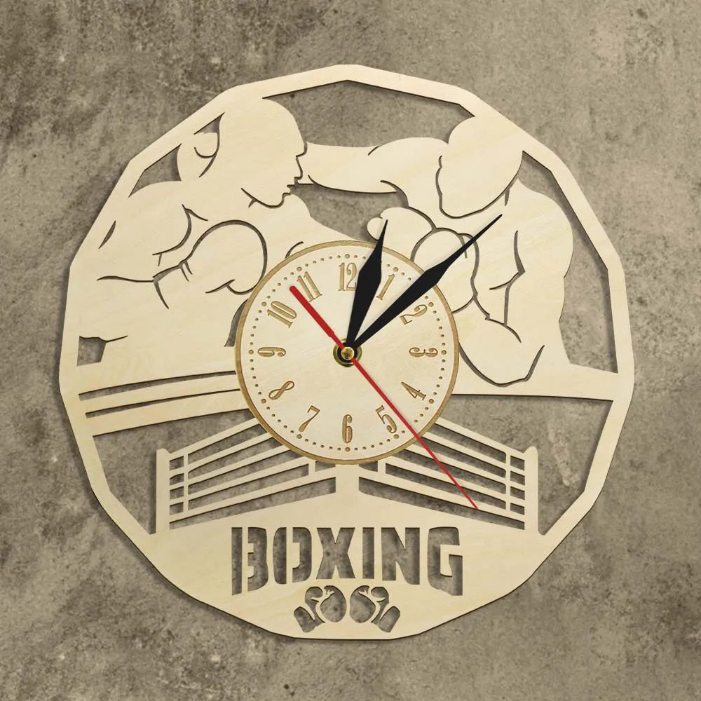 Horloge Boxing (bois) | Esprit-boxe.com & Esprit-Boxe.com