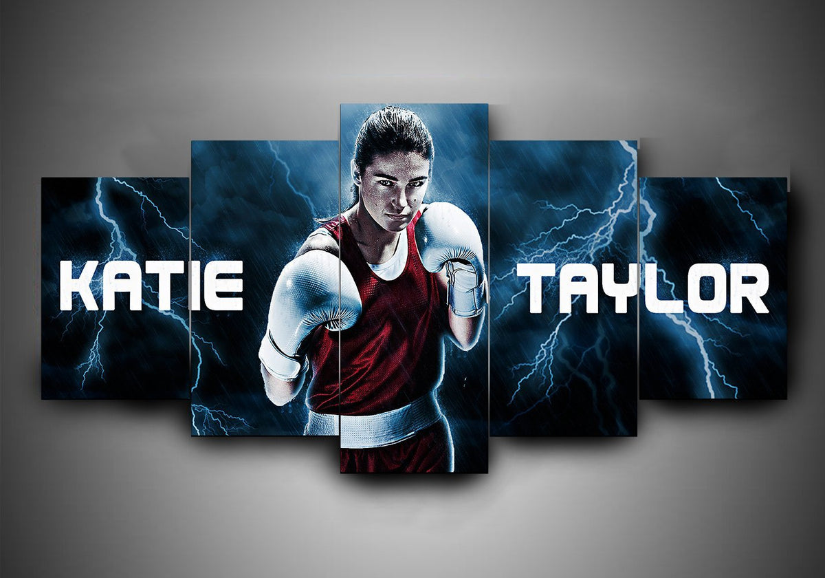Tableau boxe Katie Taylor (5 pièces) | Esprit-boxe.com & Esprit-Boxe.com